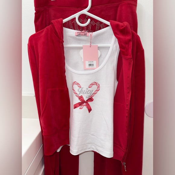 Juicy Couture | Tops | Nwt Juicy Couture Red Velour Rhinestone Holiday ...